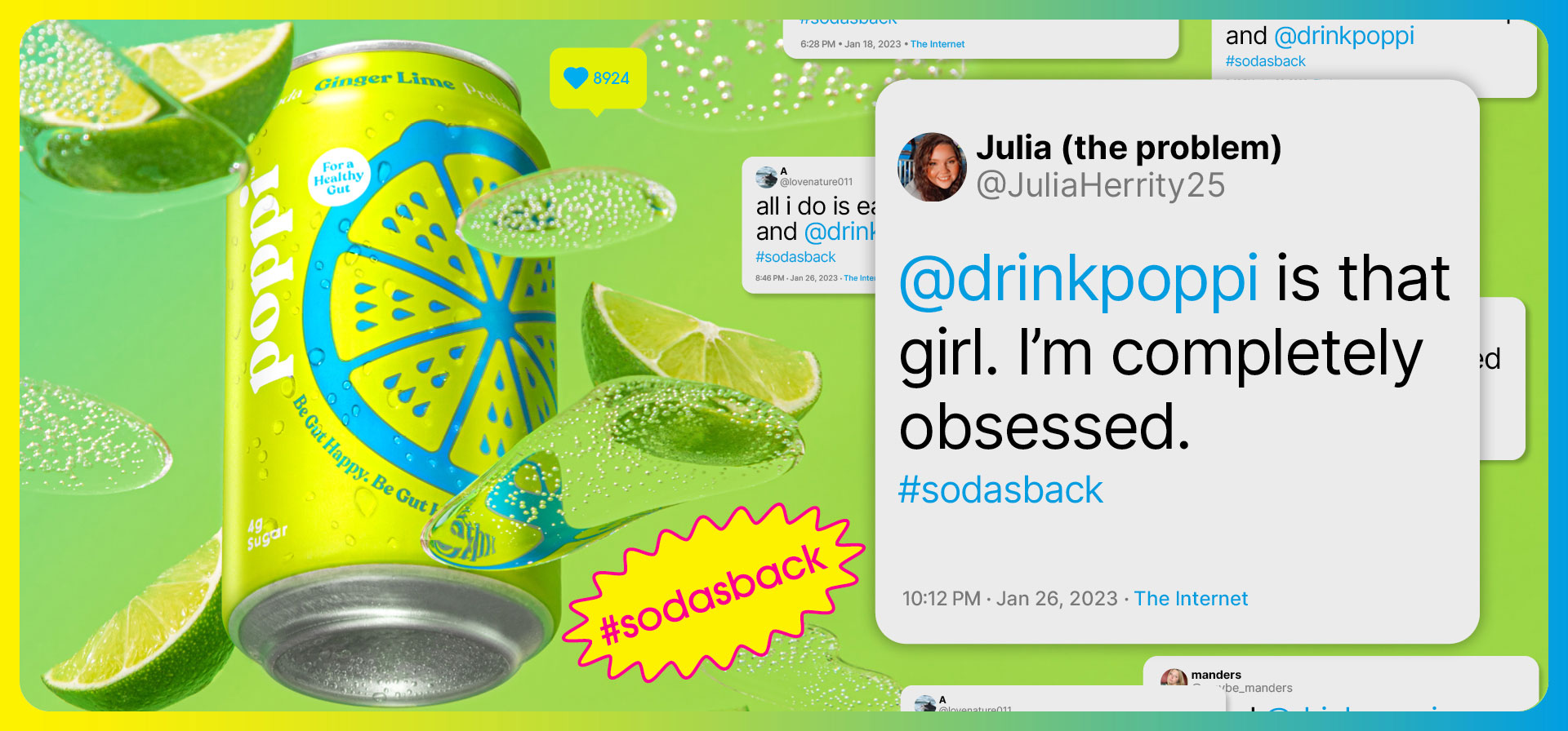 Poppi says ‘Soda’s back’ in bubbly campaign that brings social posts to ...