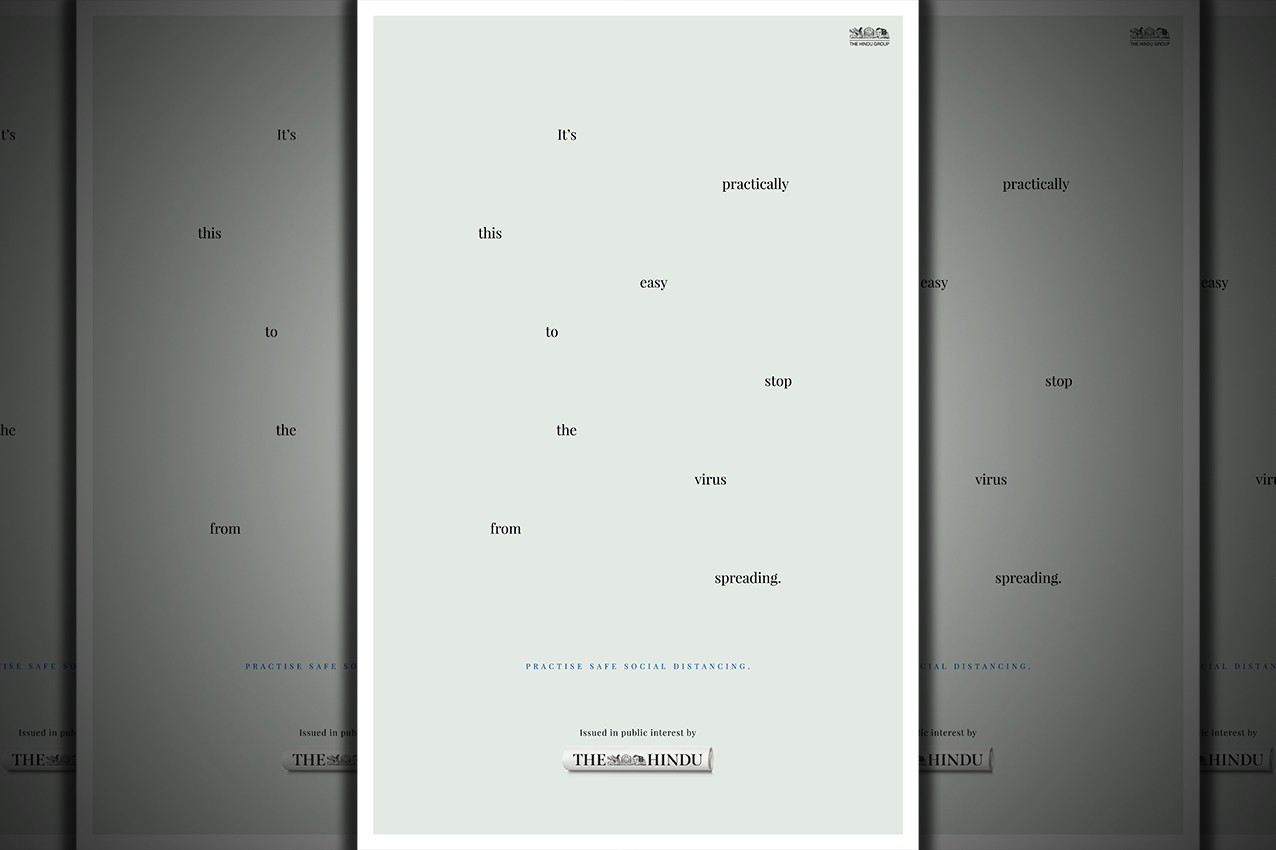The Hindu's print ad makes a spaced-out point about social distancing ...