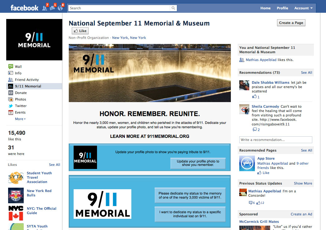 Facebook : 9/11 Memorial App | Ad Age
