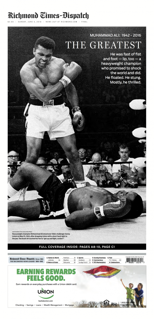 Remembering Muhammad Ali: 12 Newspaper Front Pages From Around the ...