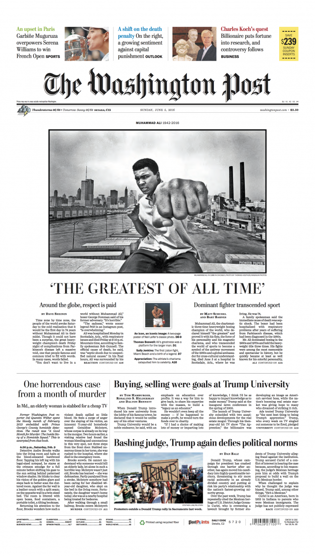 Remembering Muhammad Ali: 12 Newspaper Front Pages From Around the ...