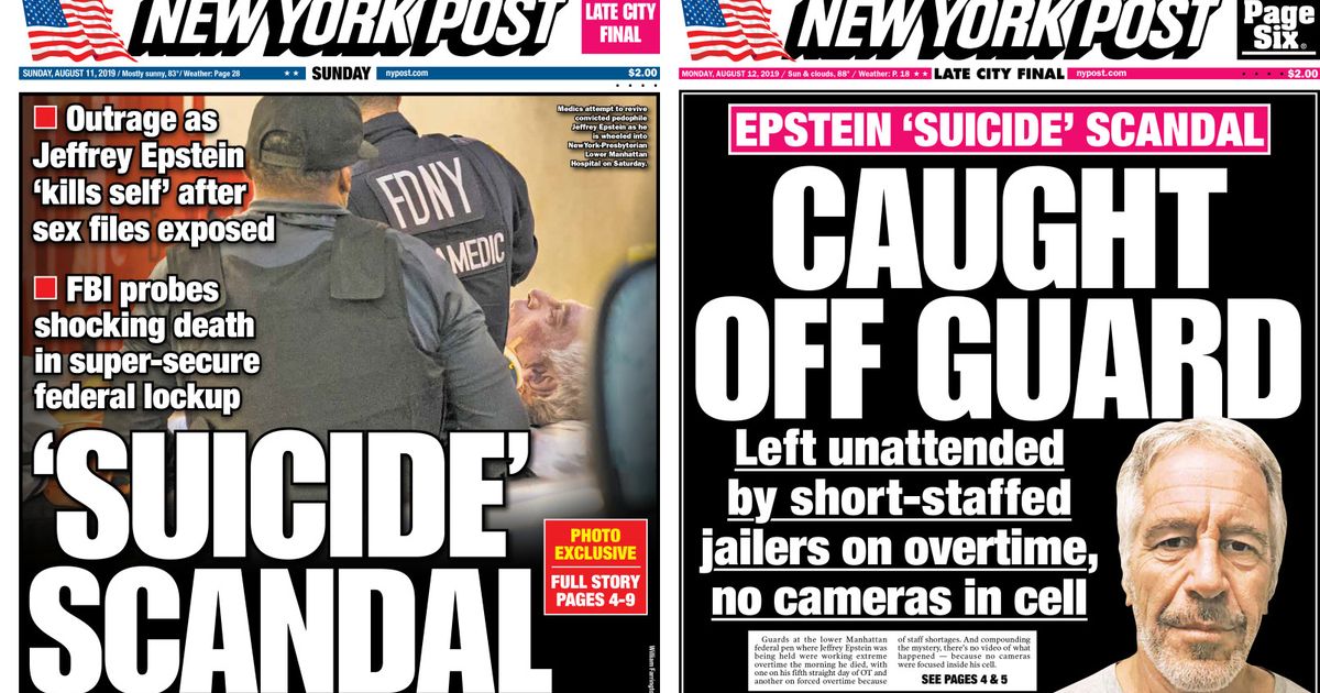 Nobody’s buying Jeffrey Epstein’s ‘suicide,’ especially the New York ...