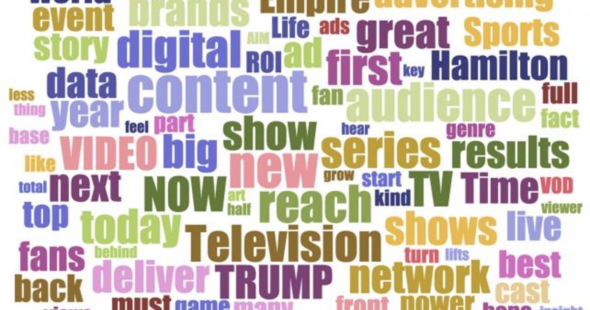 The Most Popular Words Used in 2016 TV Upfront Pitches | Ad Age