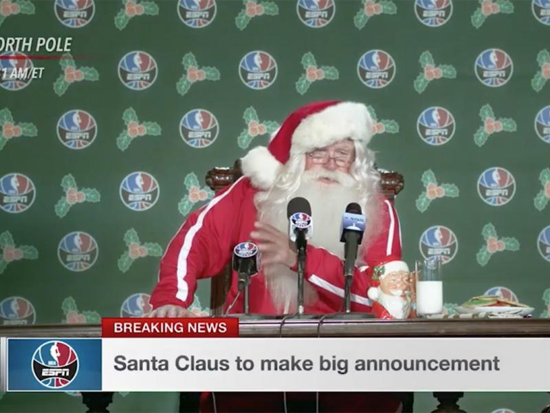 ESPN Invites You to Meet the NBA's Latest Free Agent: Santa | Ad Age