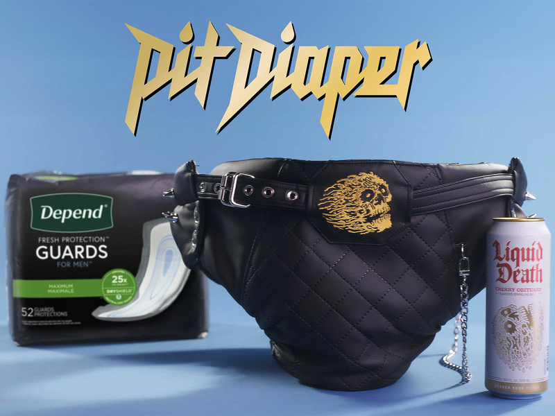 Liquid Death and Depend made a heavy metal diaper so you can pee at ...