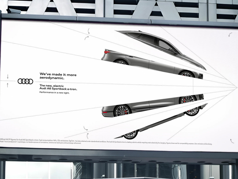 Audi ads say the A6 e-tron is as aerodynamic as a paper airplane | Ad ...