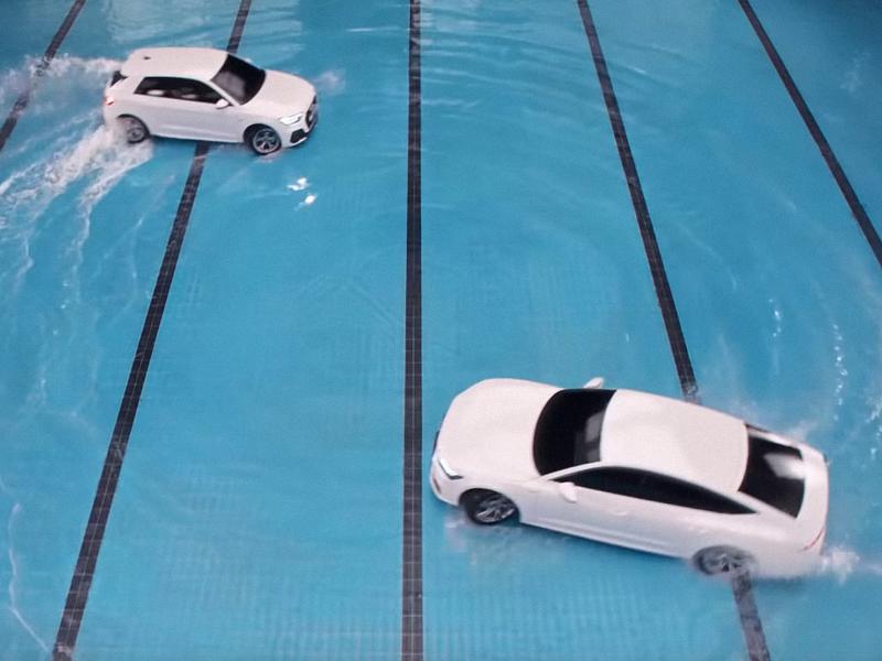 Two Audis perform a 'synchronized swim' in the brand's ad for its ...