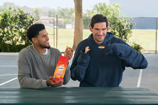 Goldfish Mega Bites ads star Tobias Harris and Boban Marjanović | Ad Age